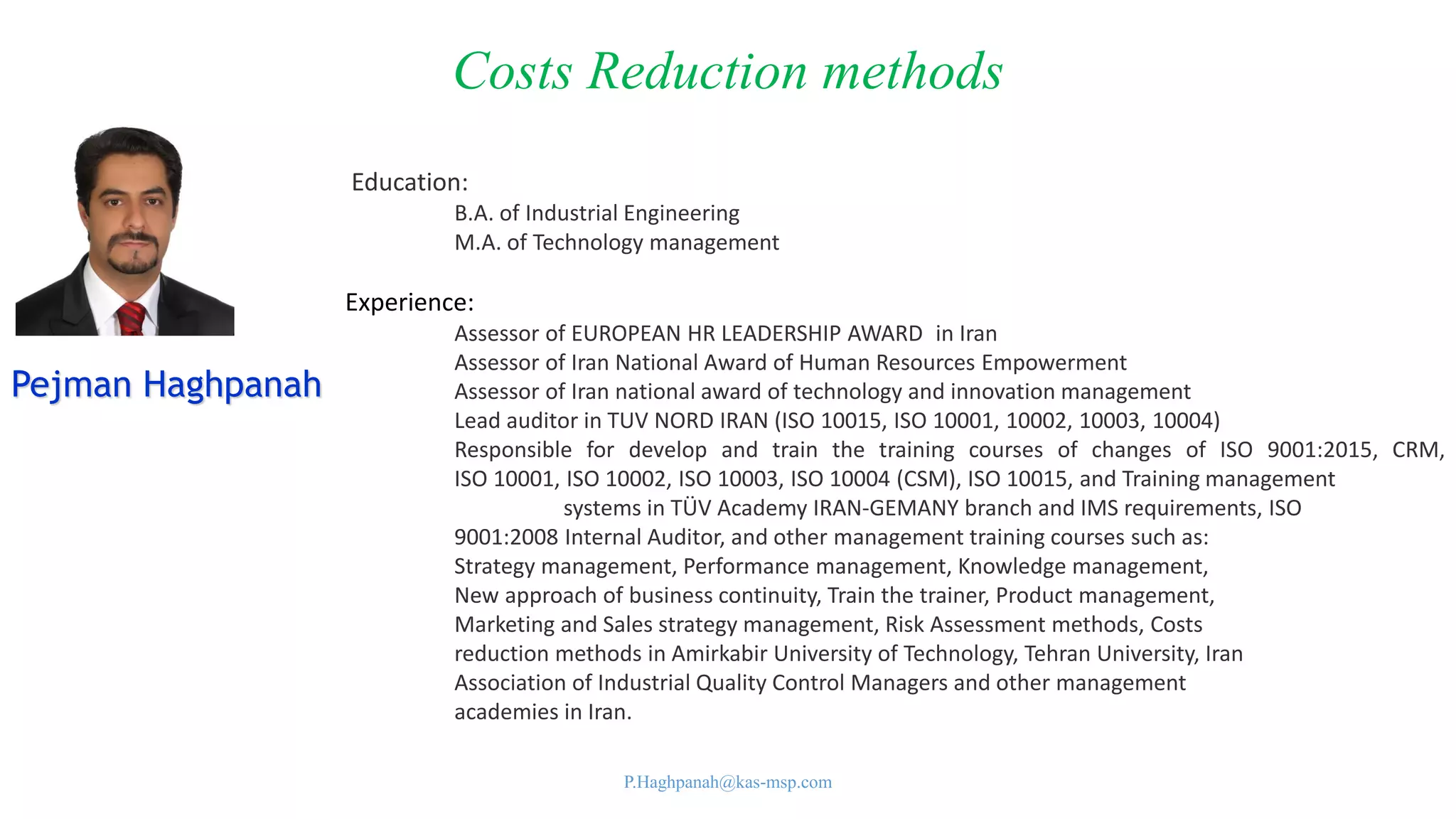 Cost management haghpanah-2015