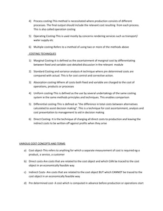 Cost management for mba | DOC