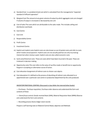 Cost management for mba | DOC