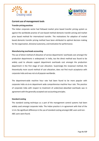 Cost Management in Indian Industry | PDF