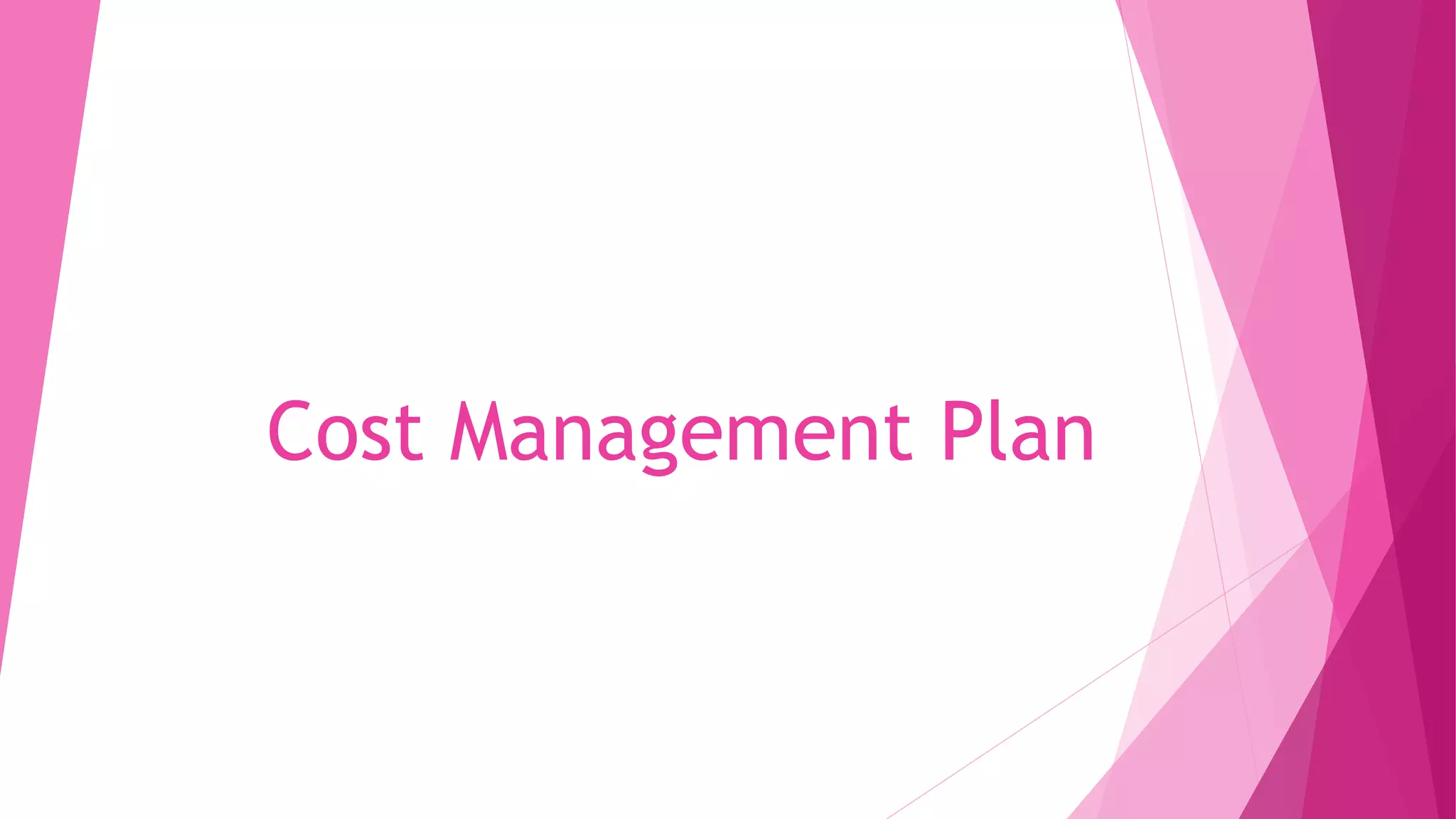 Cost management plan | PPTX