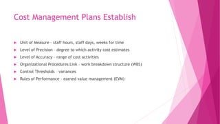 Cost management plan | PPTX