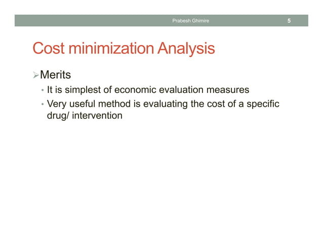 Cost Minimization Analysis in Health Care | PDF