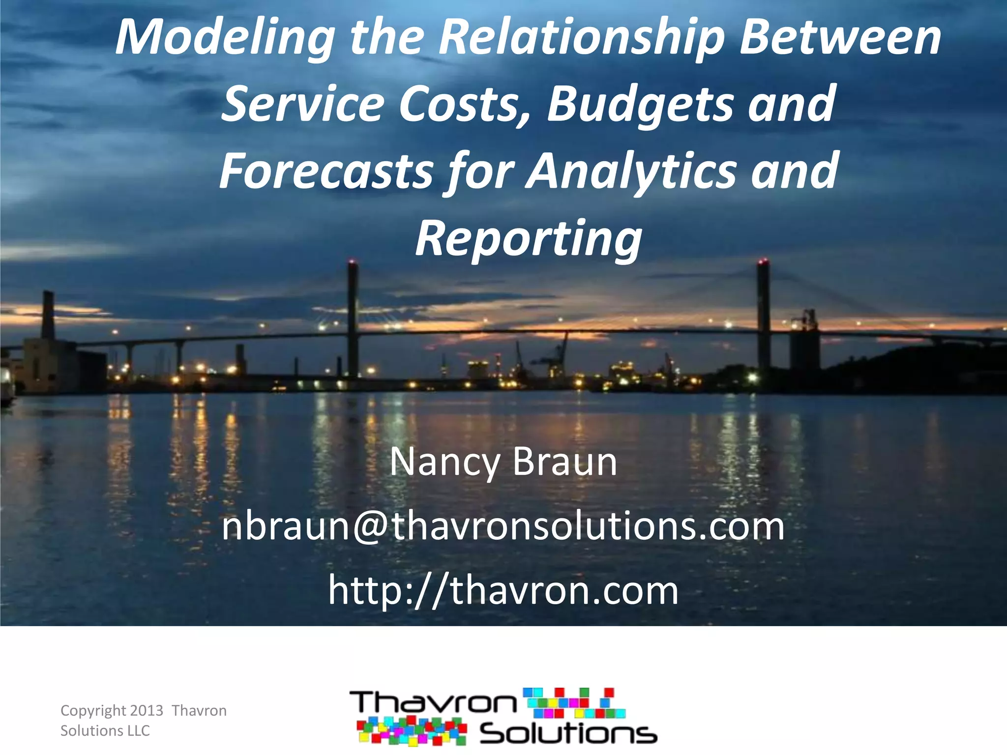 Cost model implications of the budgeting process | PPT