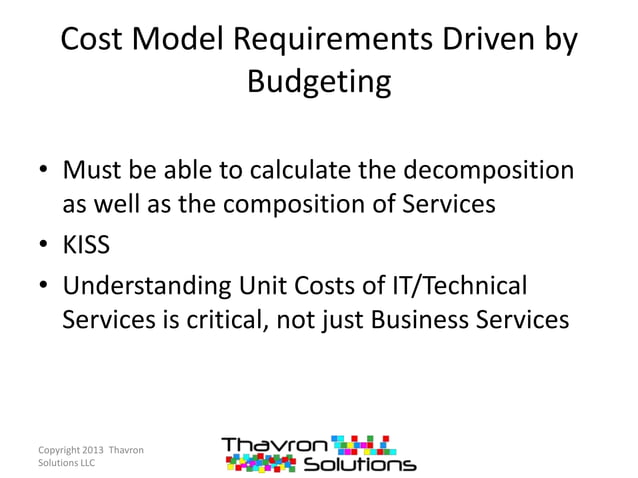 Cost model implications of the budgeting process | PPT