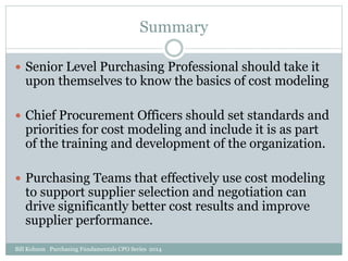 Cost Modeling for Purchasing - A Fundamental Skill | PPTX