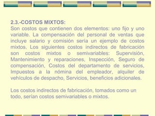 ANALISIS DE LOS COSTOS MIXTOS | PPT