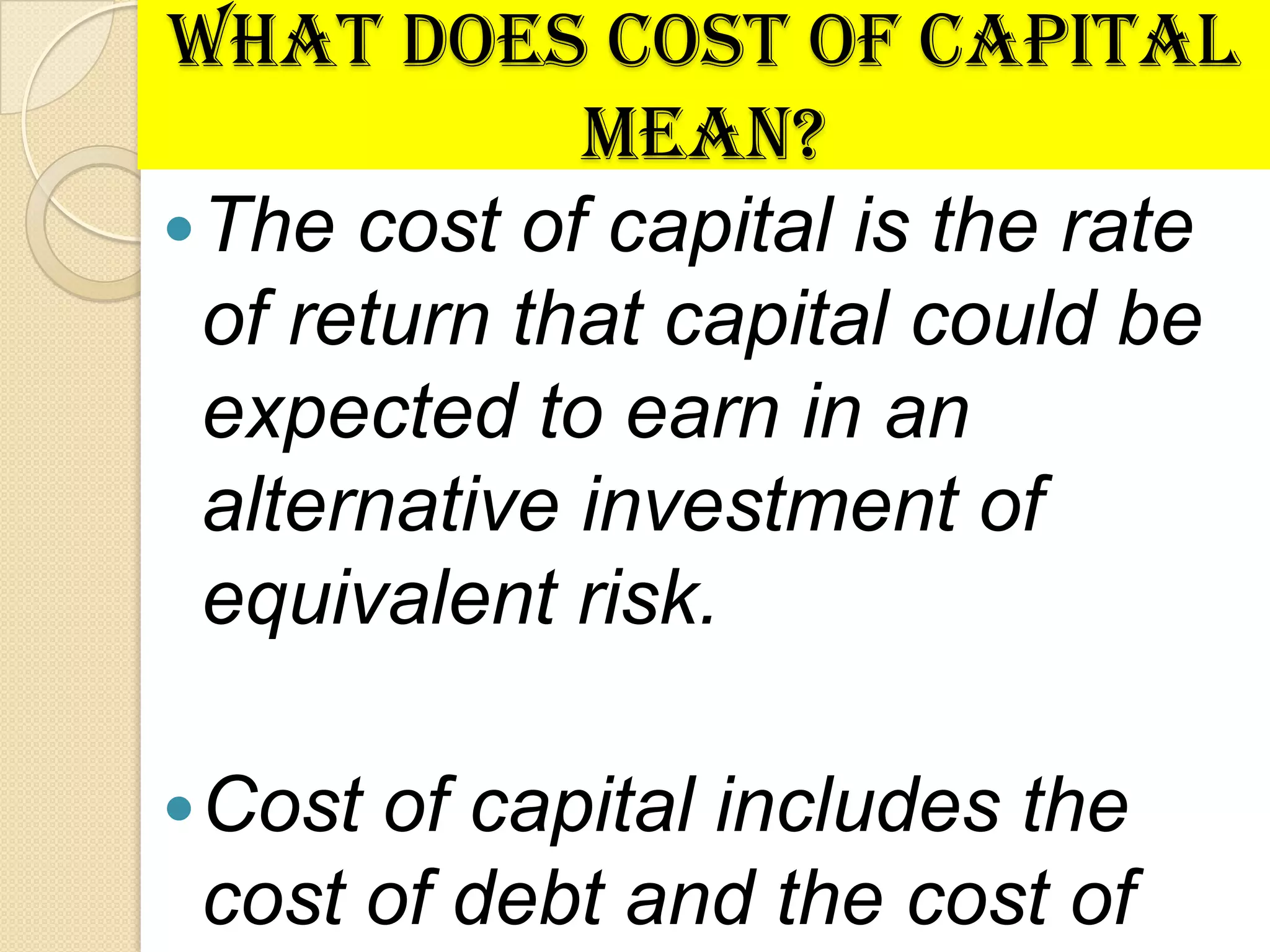 Cost of capital | PPTX