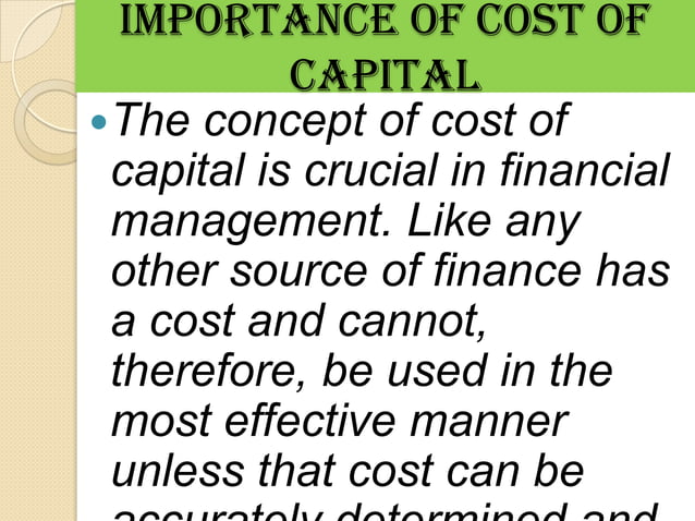 Cost of capital | PPTX