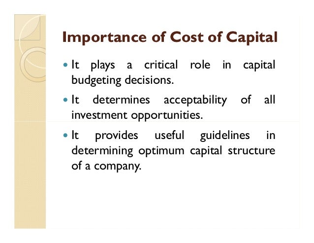 Cost of capital
