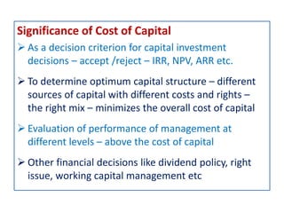 Cost of capital | PPTX