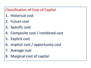 Cost of capital | PPTX
