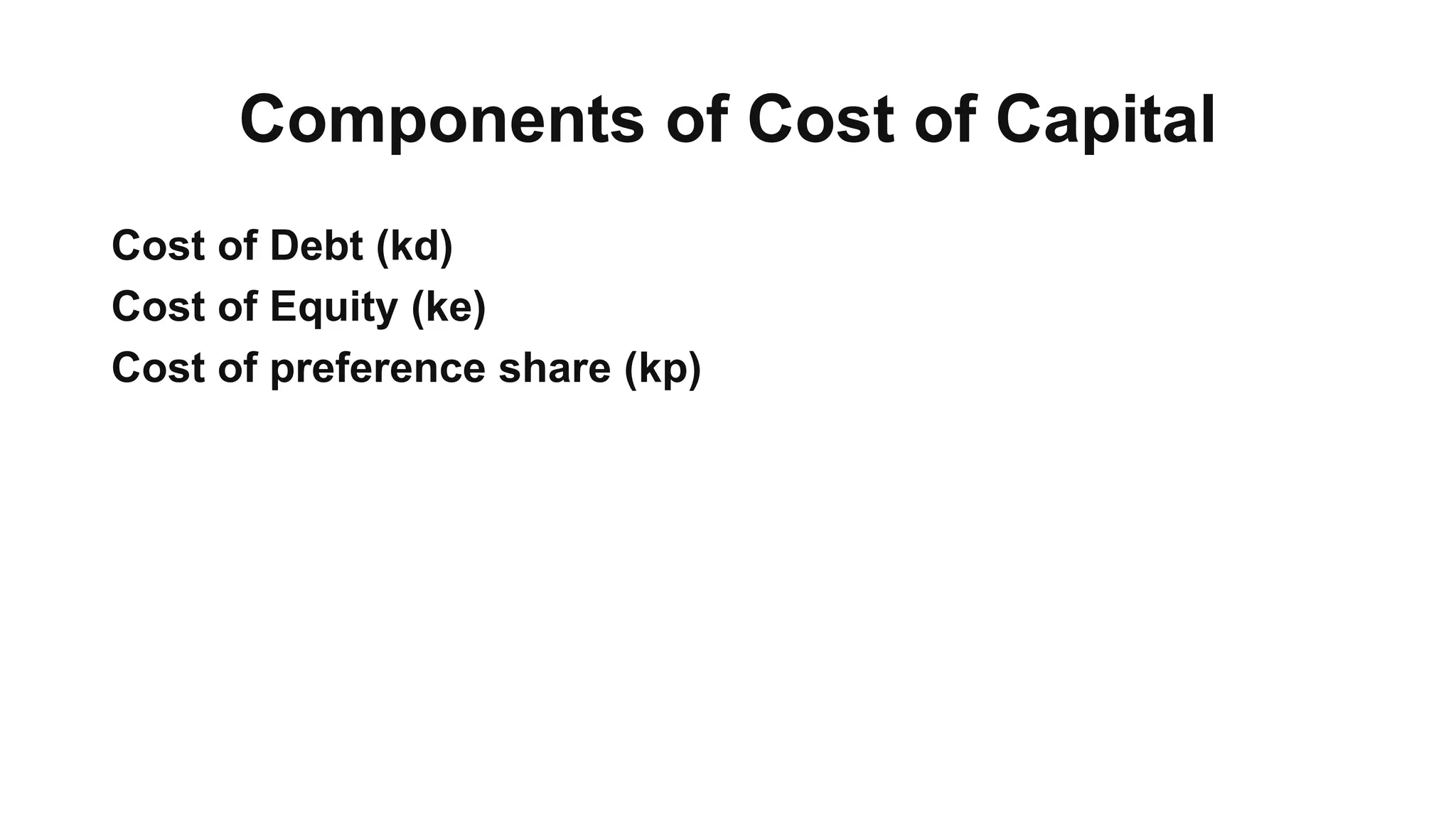 cost of capital problem and explanation with example | PPTX