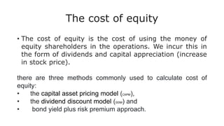 cost of capital problem and explanation with example | PPTX