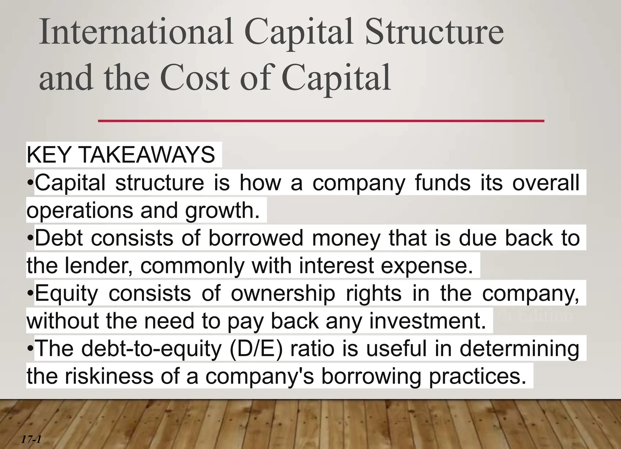 Cost of capital structure and international budgeting | PPTX
