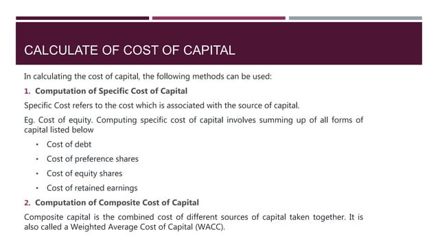 Cost of Capital Theory | PPTX