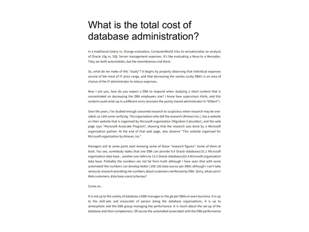 Cost of database_administration_000 | PPT