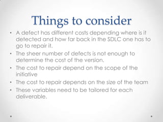 Cost of defects | PPT