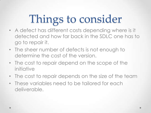 Cost of defects | PPT