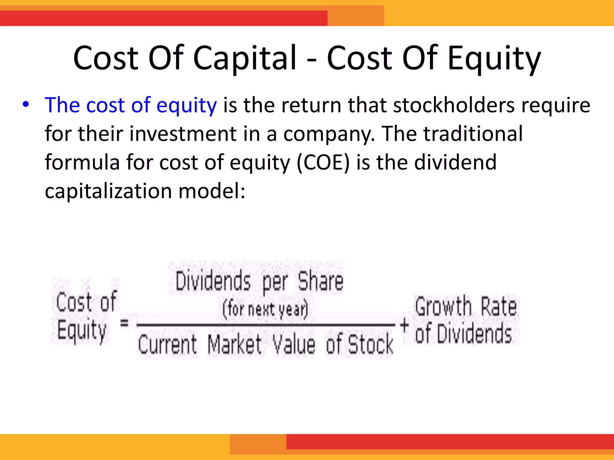 Cost of equity | PPTX