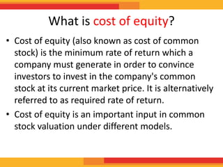 Cost of equity | PPTX