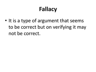 Cost of fallacious reasoning | PPT