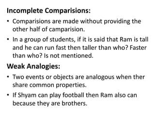 Cost of fallacious reasoning | PPT