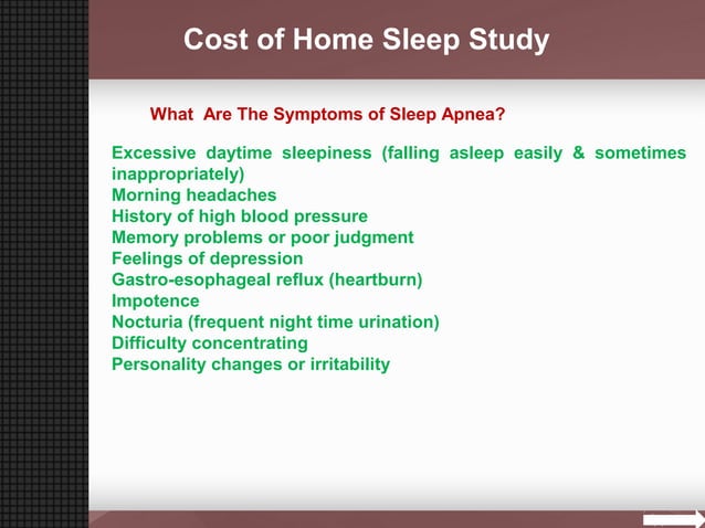 Cost of home sleep study | PPT
