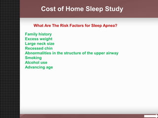 Cost of home sleep study | PPT