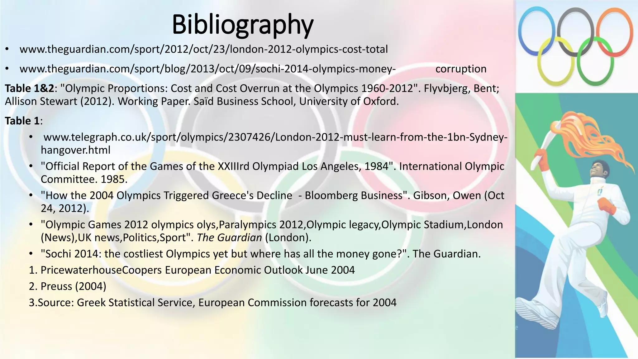 Economics Presentation On Cost of Olympics | PDF