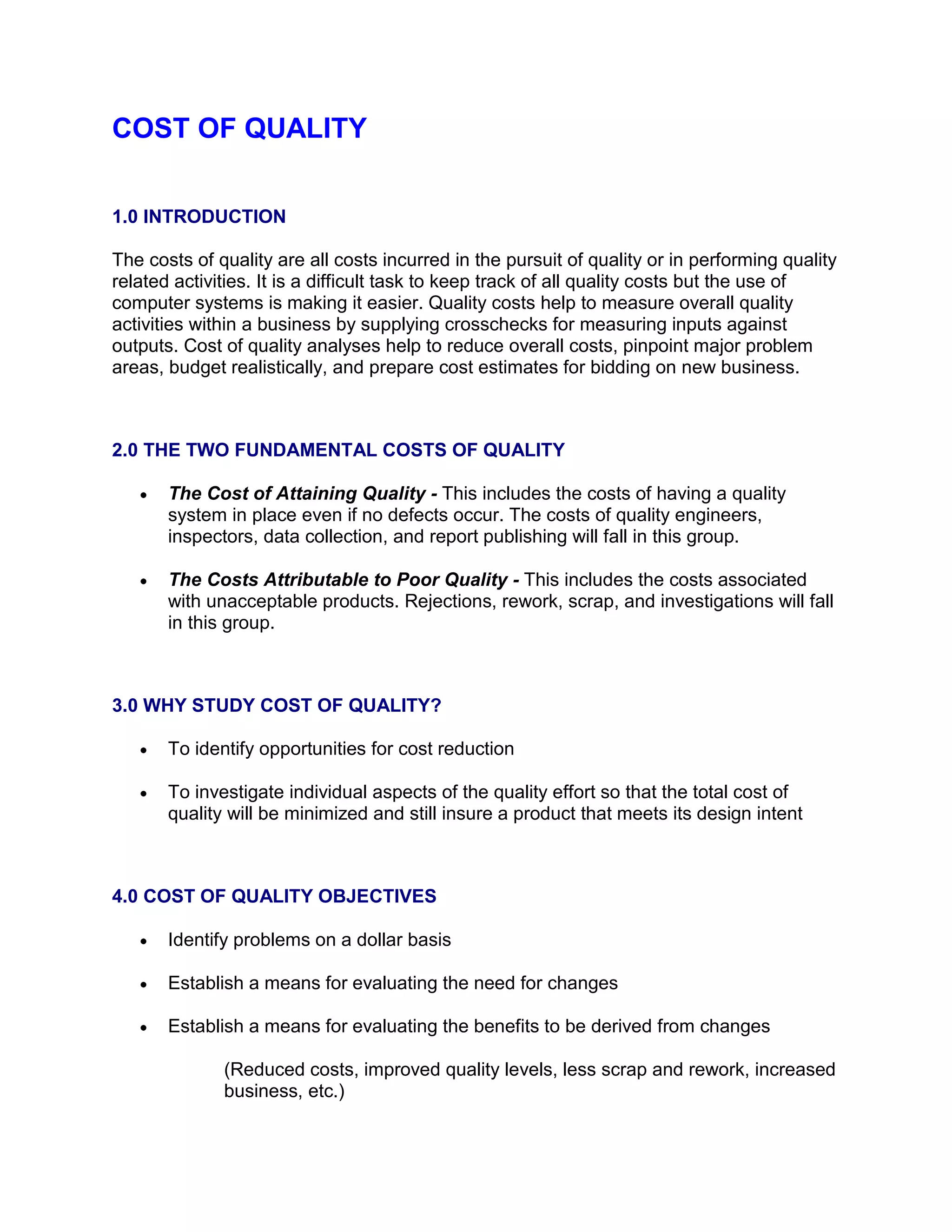 Cost of quality | DOC