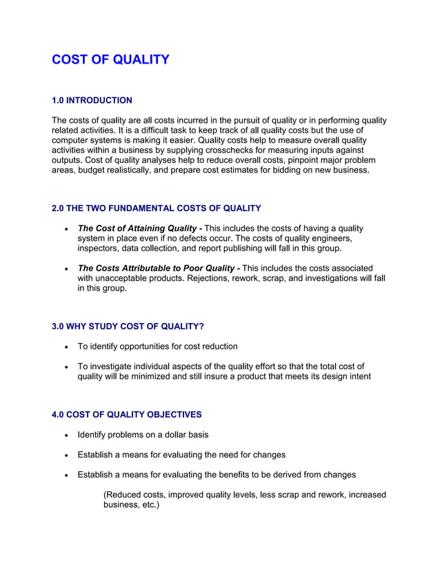 Cost of quality | DOC