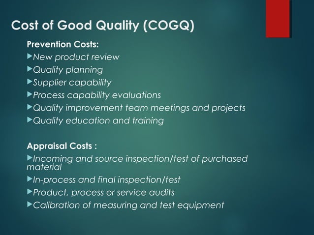Cost of quality | PPT