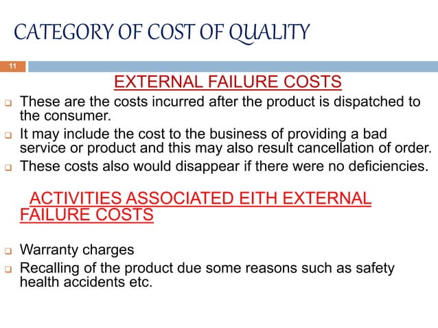 Cost of quality | PPTX | Business | Business and Finance