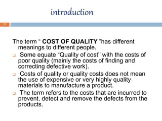 Cost of quality | PPTX