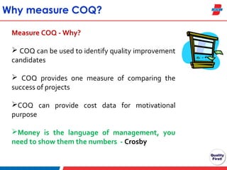Cost of quality concept and advantages | PPT