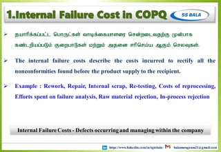 Cost of Quality (COQ) In Tamil | PDF