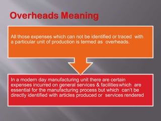 Cost overhead | PPTX | Business Accounting & Finance | Business