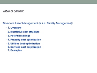 Facility Management Cost optimization | PDF