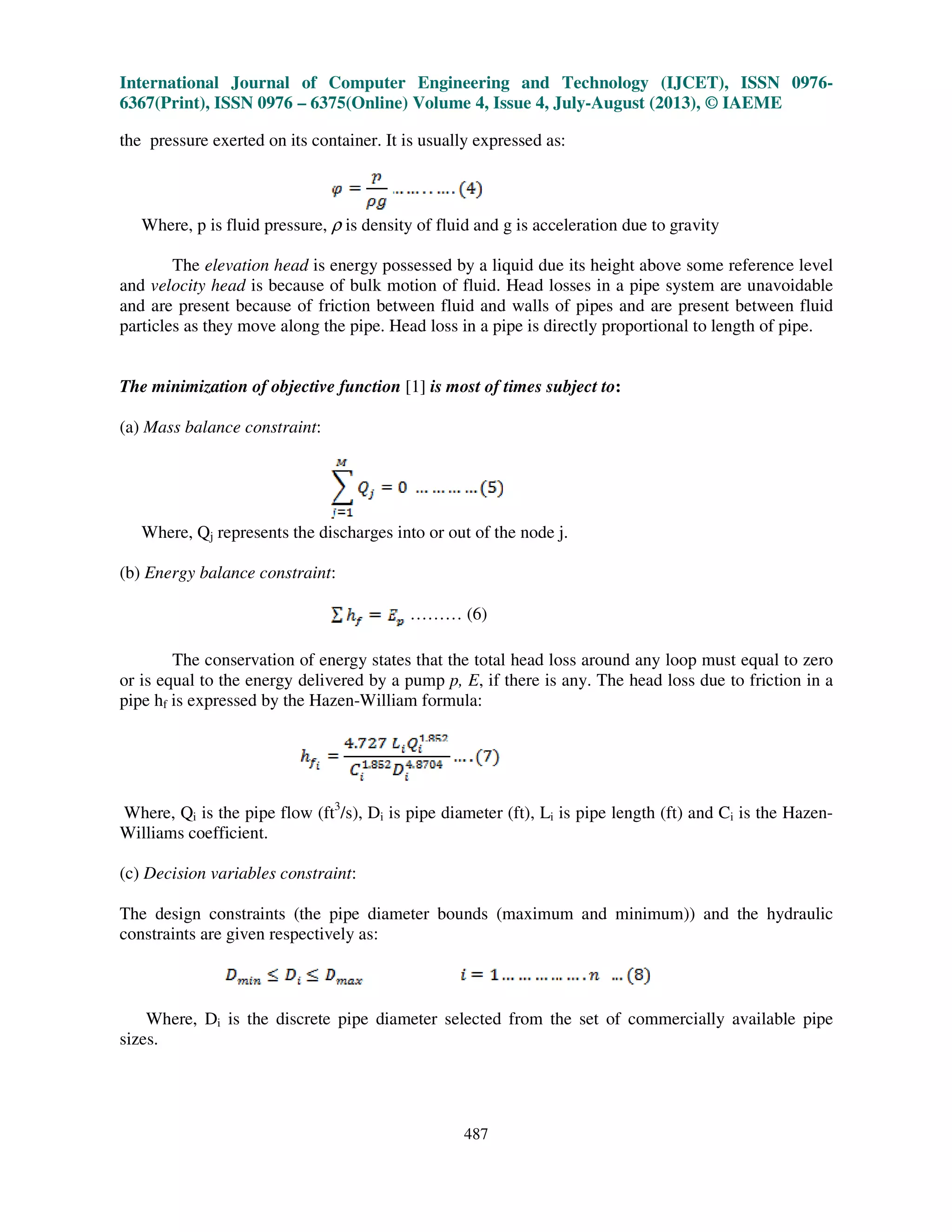 Cost Optimization Of Pipeline Systems Using Genetic Algorithm Pdf