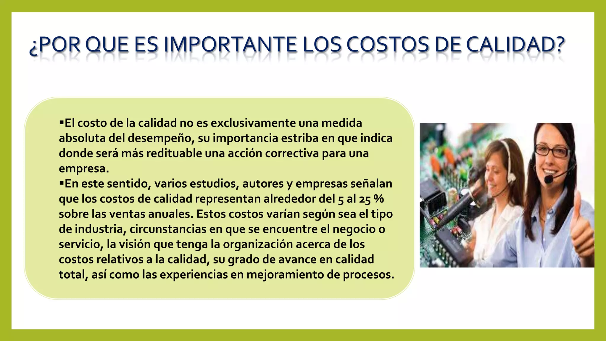 Costos de calidad | PPTX | Business | Business and Finance