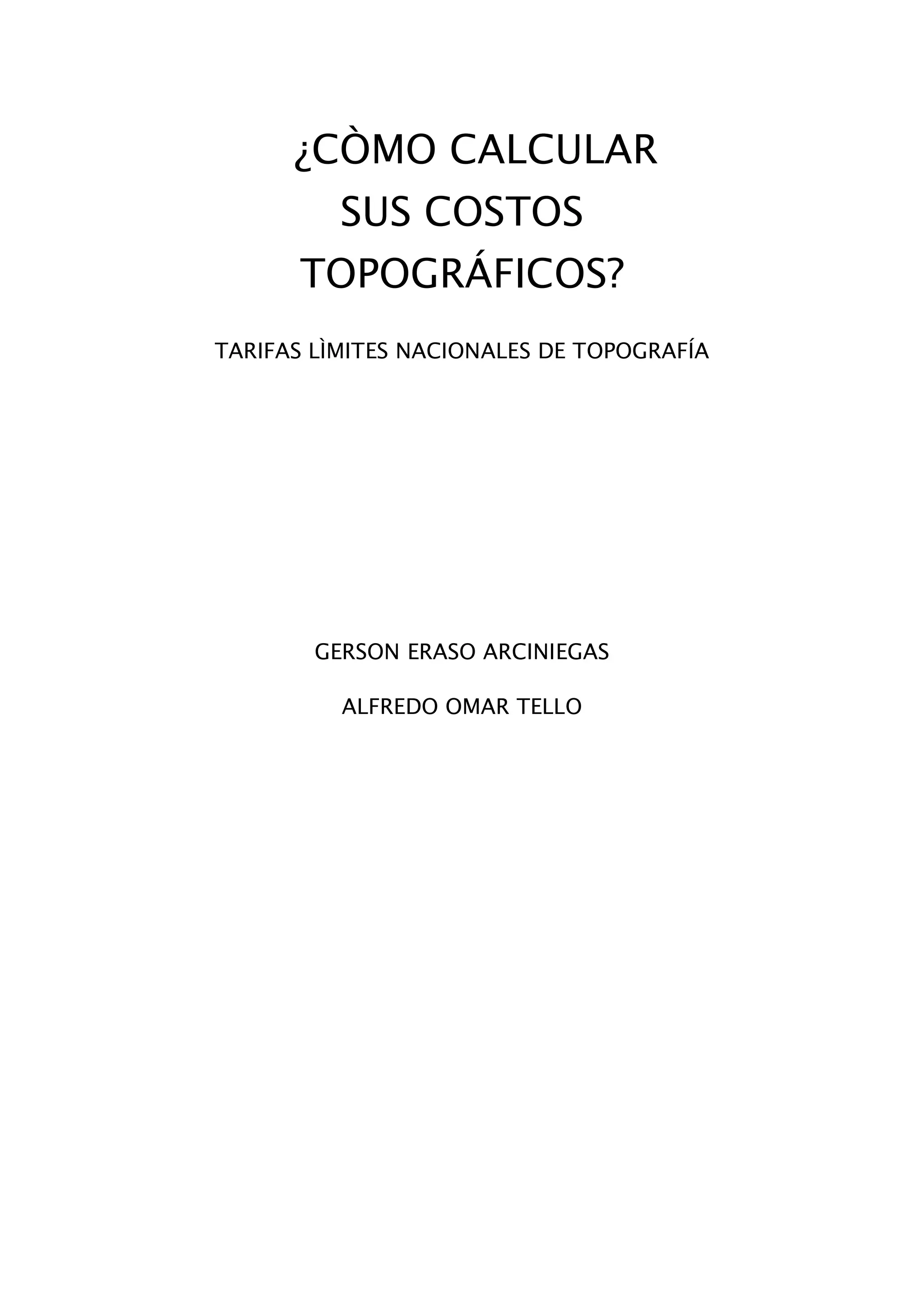 Costos de un levantamiento topografo | PDF