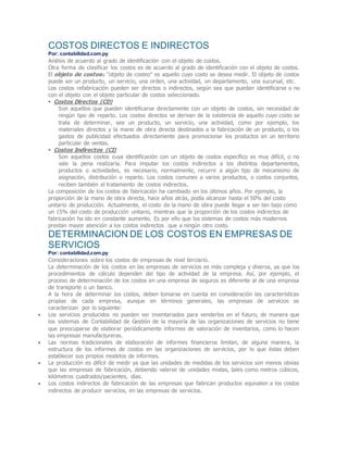Costos directos e indirectos | DOCX