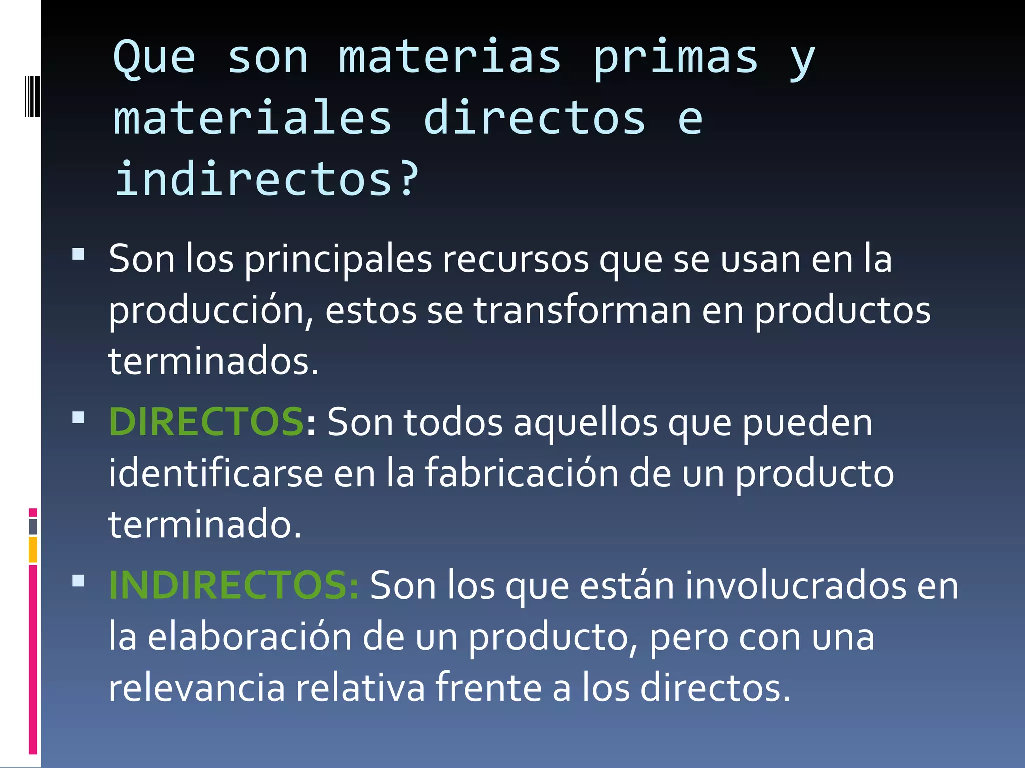 Costos, elementos del costo, tipos de costo | PPT