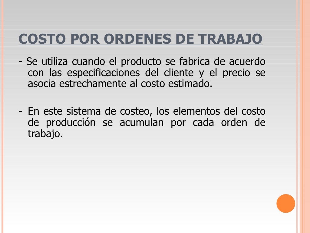 Costos por ordenes de trabajo vero Costos por ordenes de trabajo vero