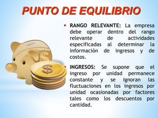 Costos, volumen y utilidad | PPTX
