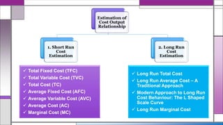 Cost Output Relationship; Estimation of Cost and Output | PPTX