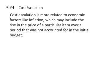 Presentation on Cost Overrun ( Project Management) | PPTX