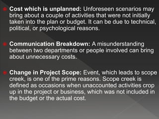 Presentation on Cost Overrun ( Project Management) | PPTX