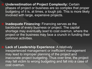 Presentation on Cost Overrun ( Project Management) | PPTX